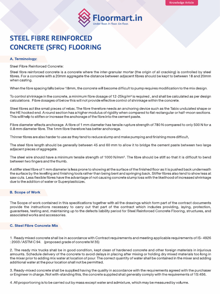 SFRC Floor | PDF
