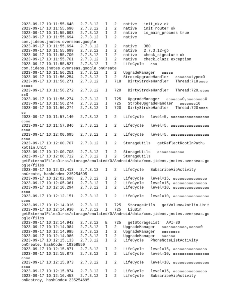 2023 09 17 - Log | PDF