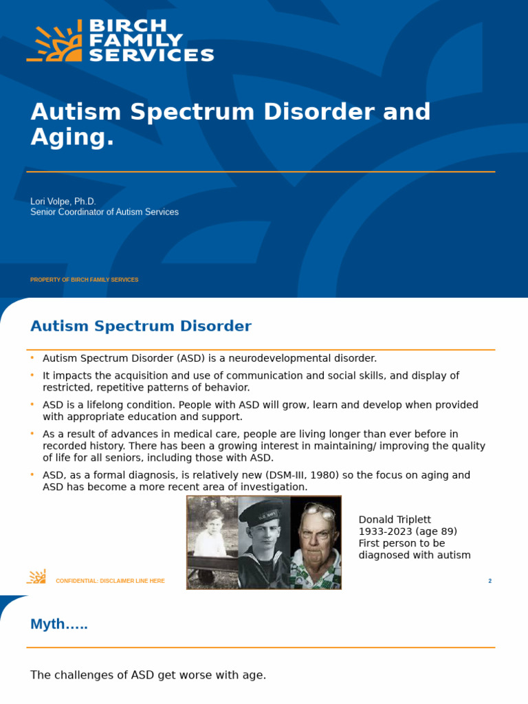 Autism Spectrum Disorder and Aging | PDF | Autism Spectrum | Ageing