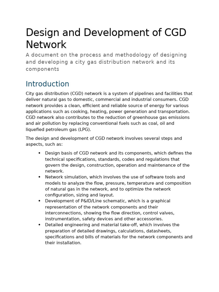 Design and Development of CGD Network | PDF