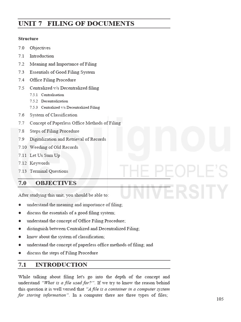 Filing of Documents | PDF