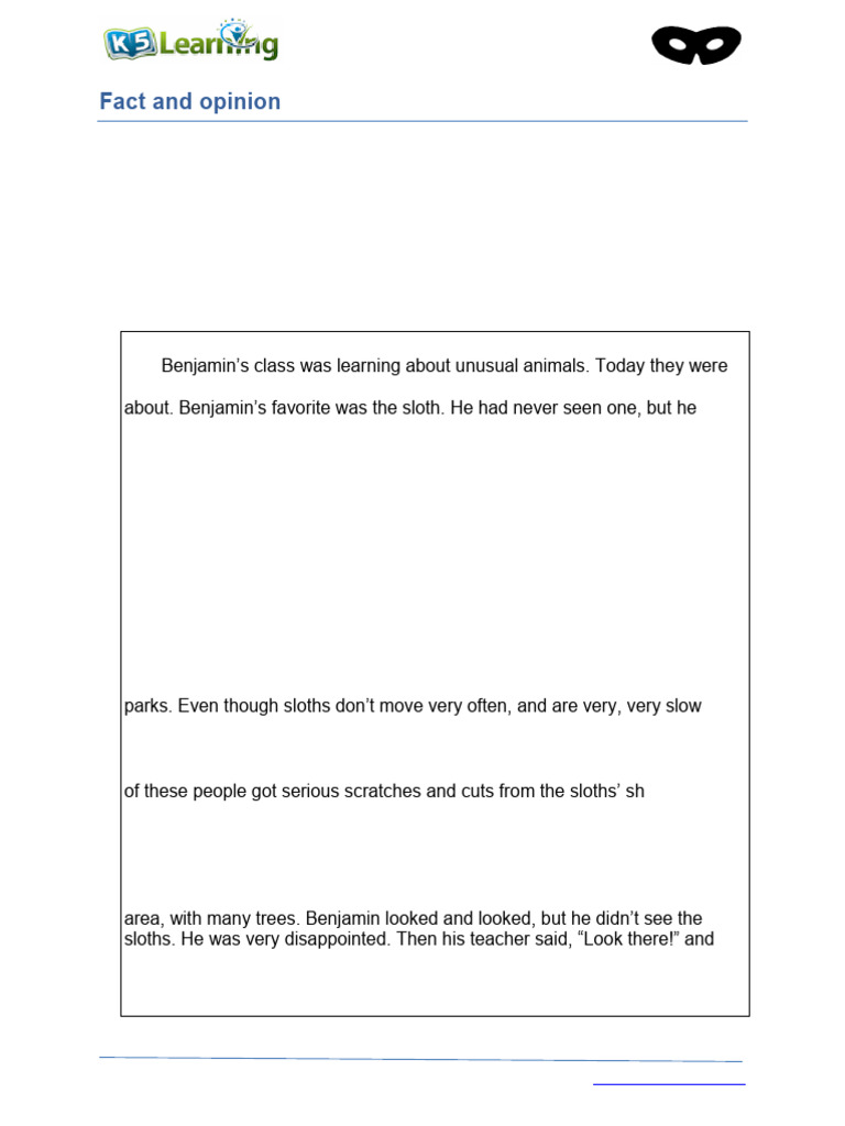 Grade 4 Fact Opinion B | PDF