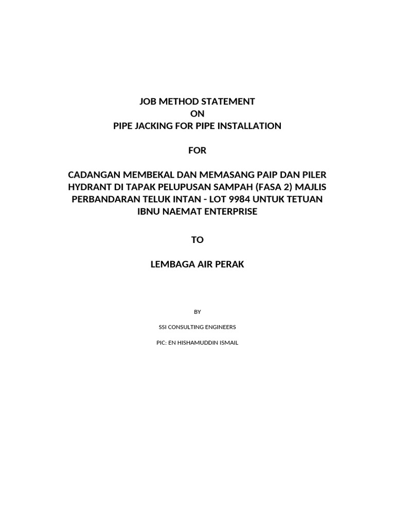 JMS For Pipe Jacking | PDF