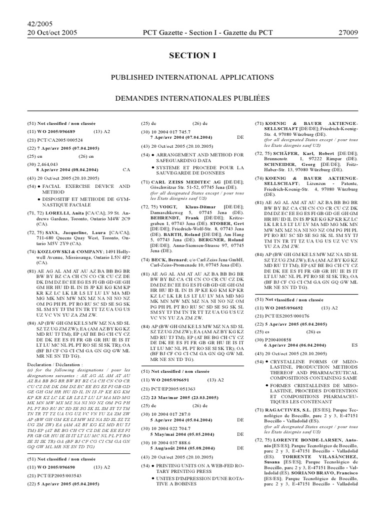 PCT 2005 42-Section1 | PDF