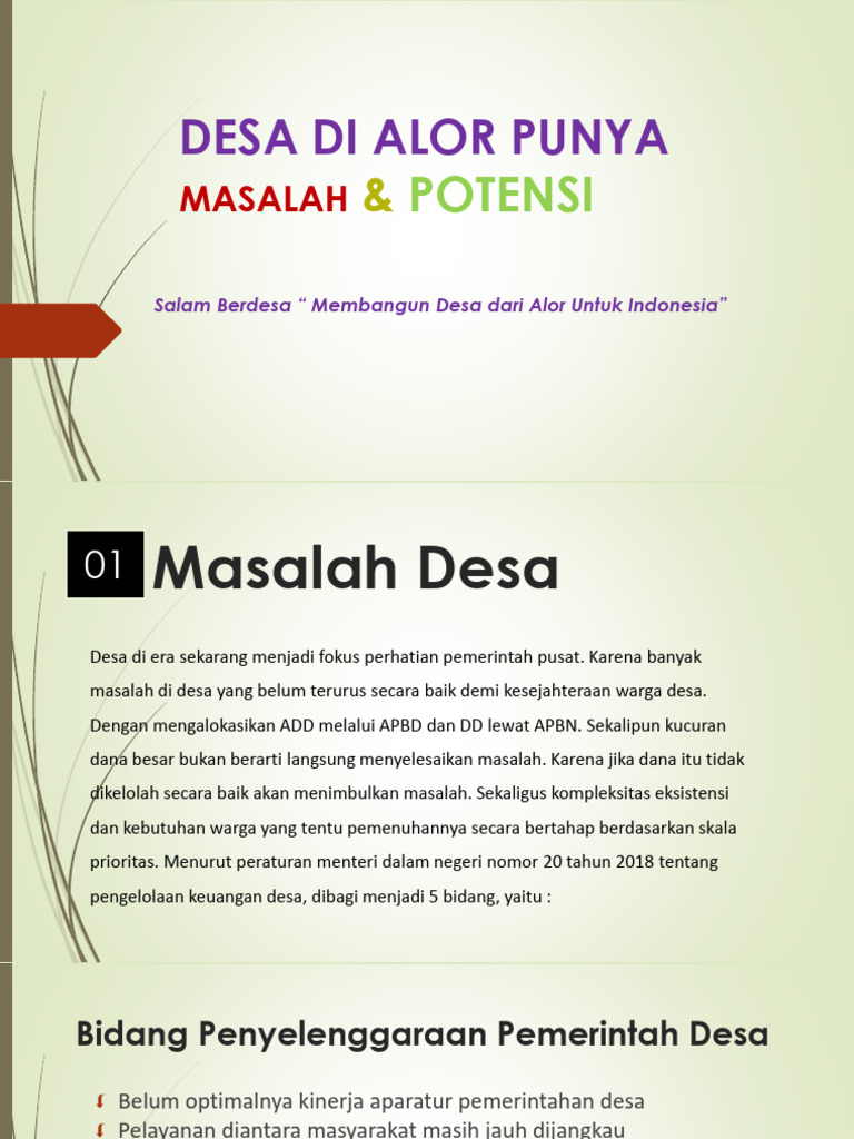 Desa Di Alor Punya Masalah & Potensi 2 | PDF