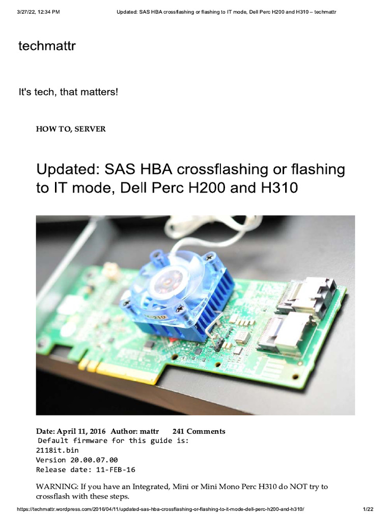 Updated - SAS HBA Crossflashing or Flash.. | PDF