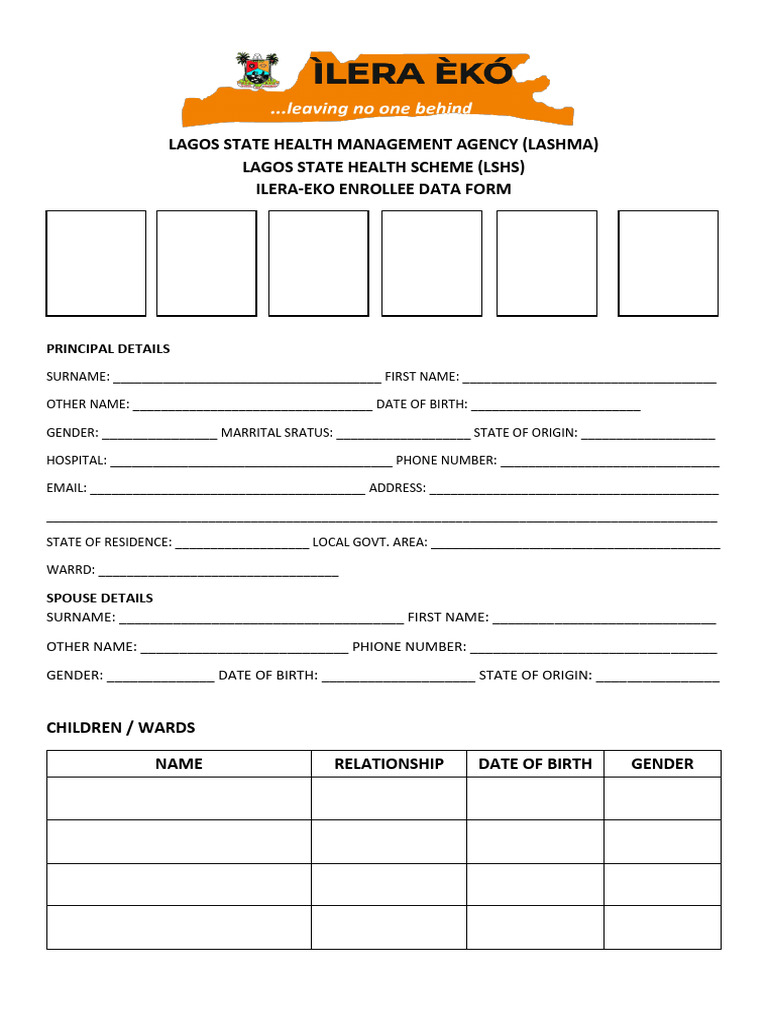 Ilera-Eko Enrollee Registration Form | PDF