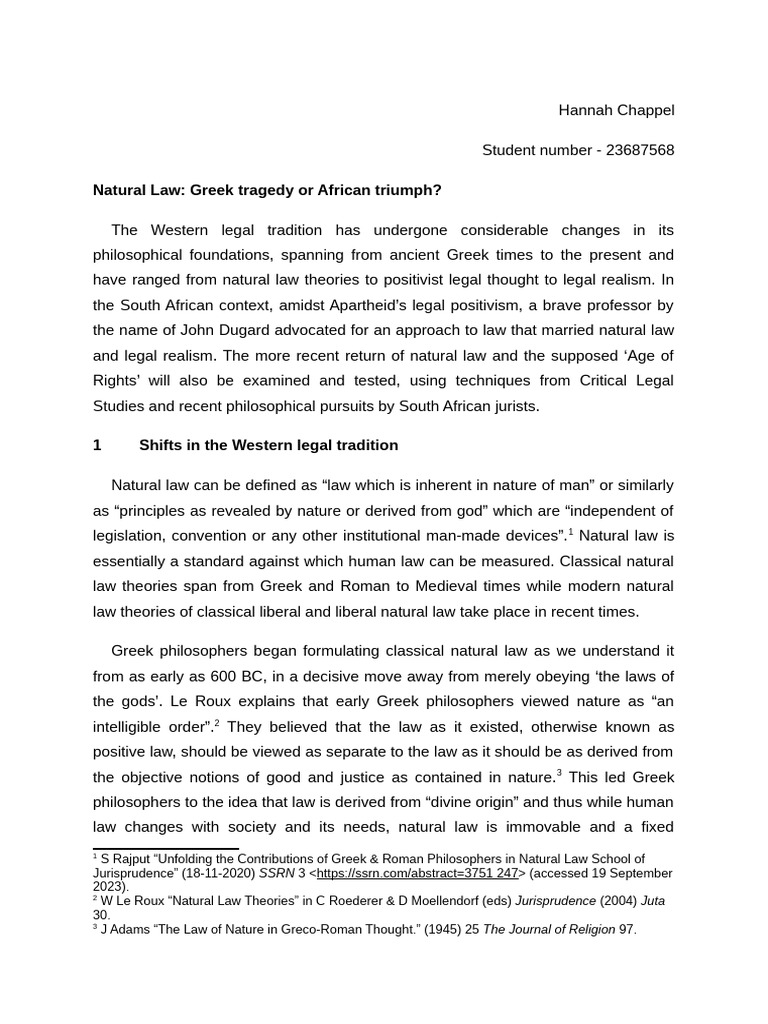 Major Writing Assignment Legal Philosophy 341 | PDF