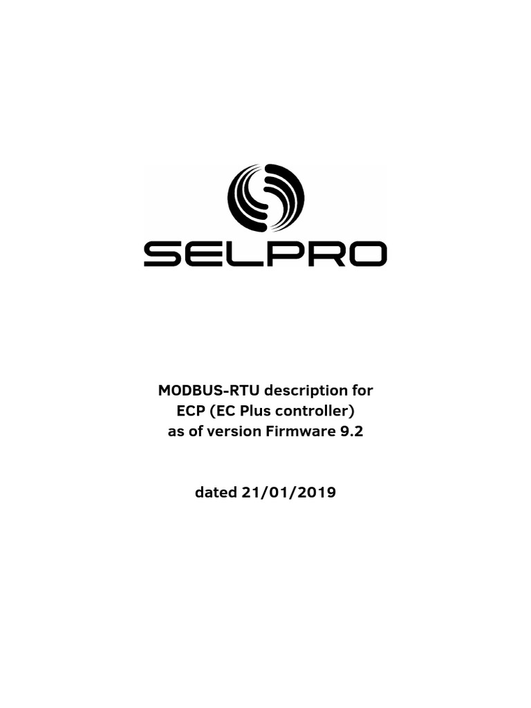 2019.01.21 Modbus-Rtu Selpro Description For Ecp en | PDF