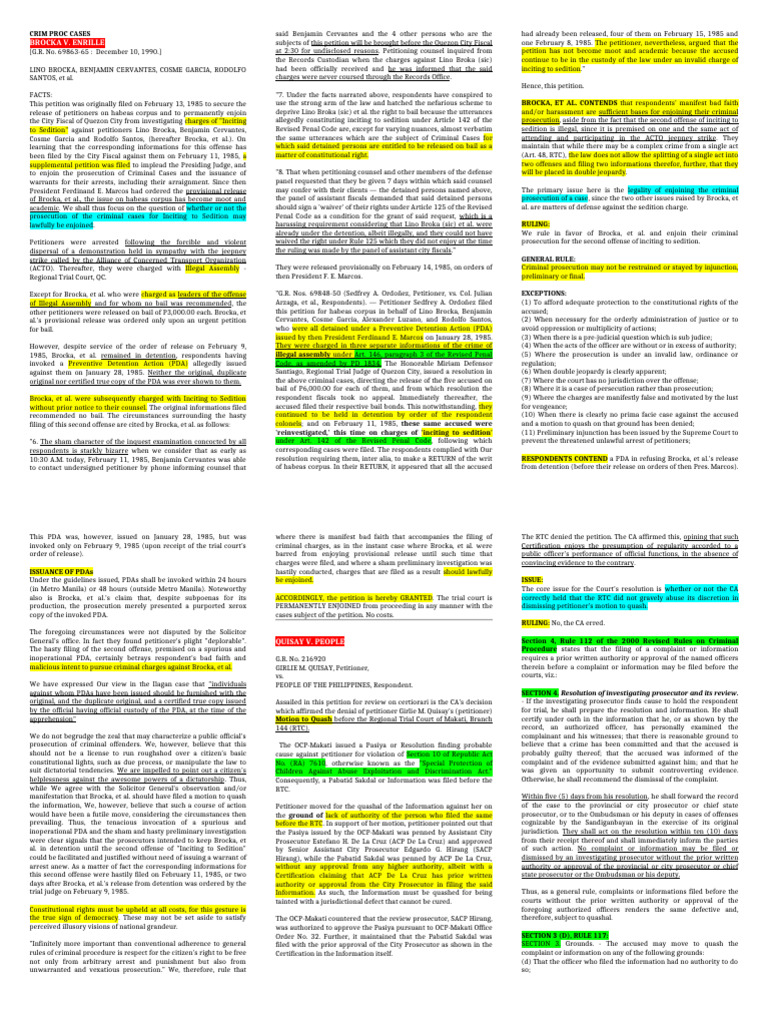 Criminal Procedure Cases | PDF