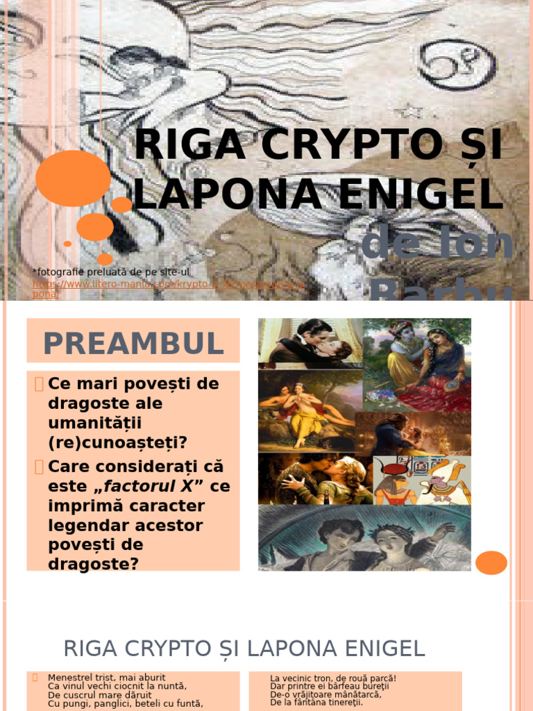 Riga Crypto Și Lapona Enigel, de Ion Barbu 1 | PDF