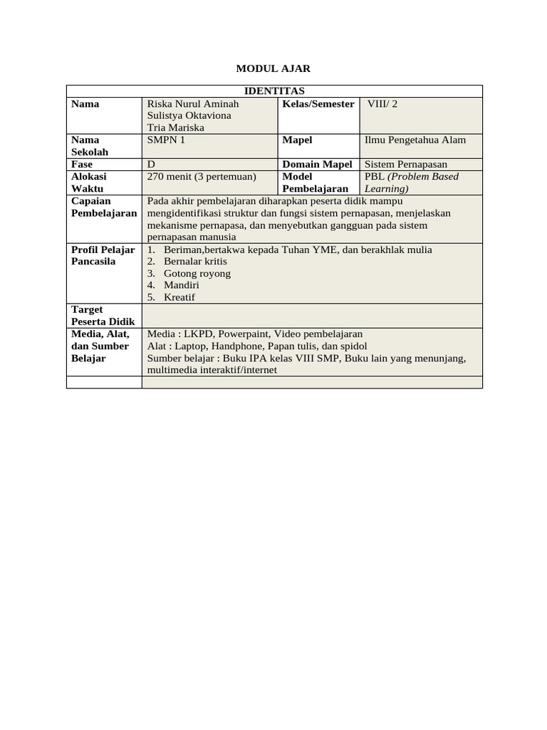 Modul Ajar Bu Diah 2 | PDF