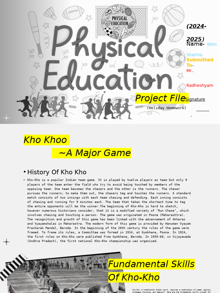 Physical Education Holiday Homework | PDF