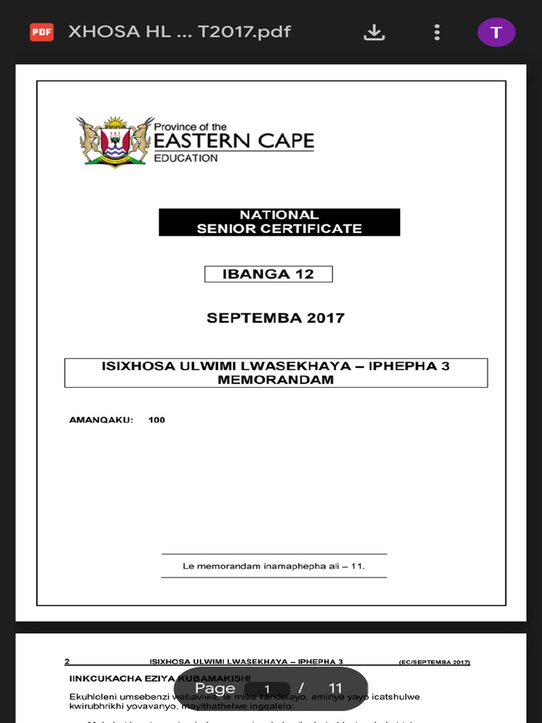 Xhosa Hl p3 Memo Gr12 Sept2017.PDF - Google Drive | PDF Xhosa Hl p3 Memo Gr12 Sept2017.PDF - Google Drive | PDF