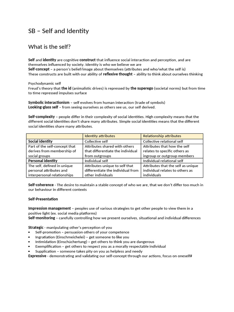 Task 2_ Self and Identity | PDF