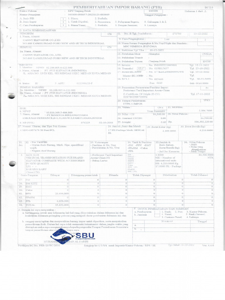 PIB & Invoice 2022 | PDF