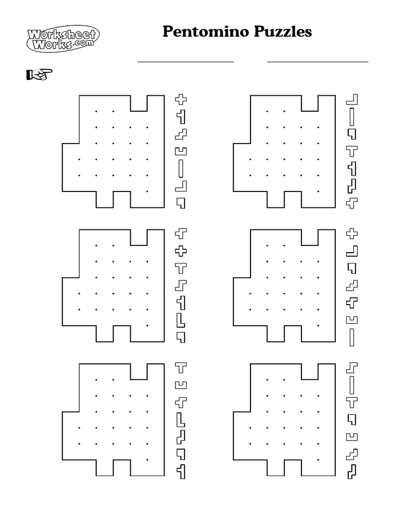 WorksheetWorks Pentomino Puzzles 1 | PDF