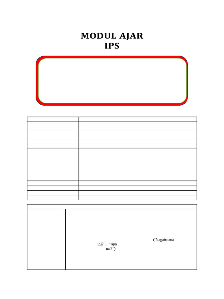 Modul Ajar Ips | PDF