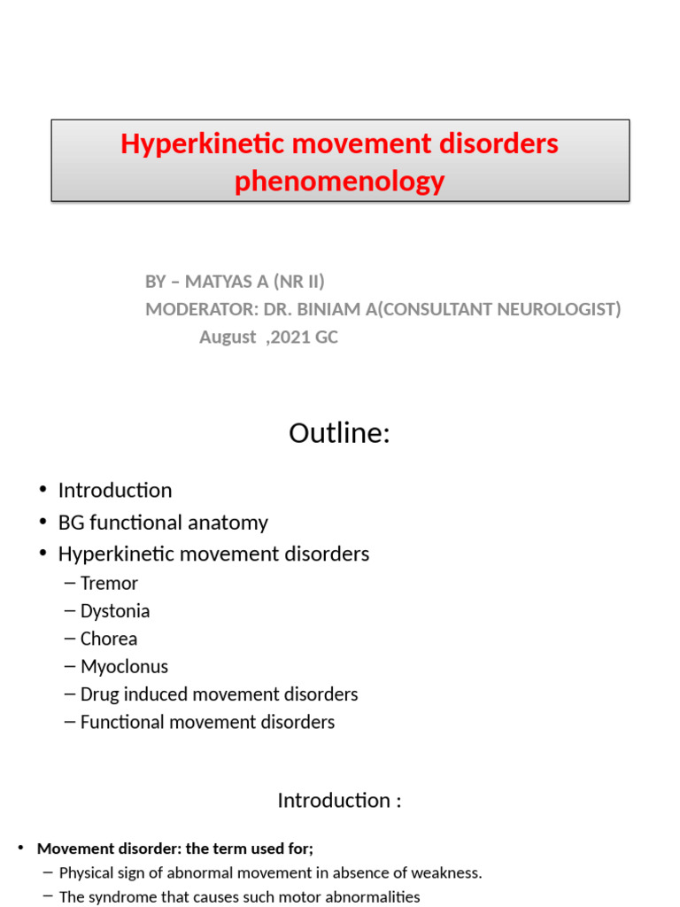 Overview of Hyperkinetic Movement Disorders | PDF | Dystonia | Diseases ...