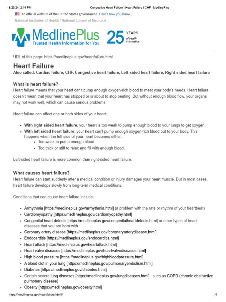 Congestive Heart Failure _ Heart Failure _ CHF _ MedlinePlus | PDF