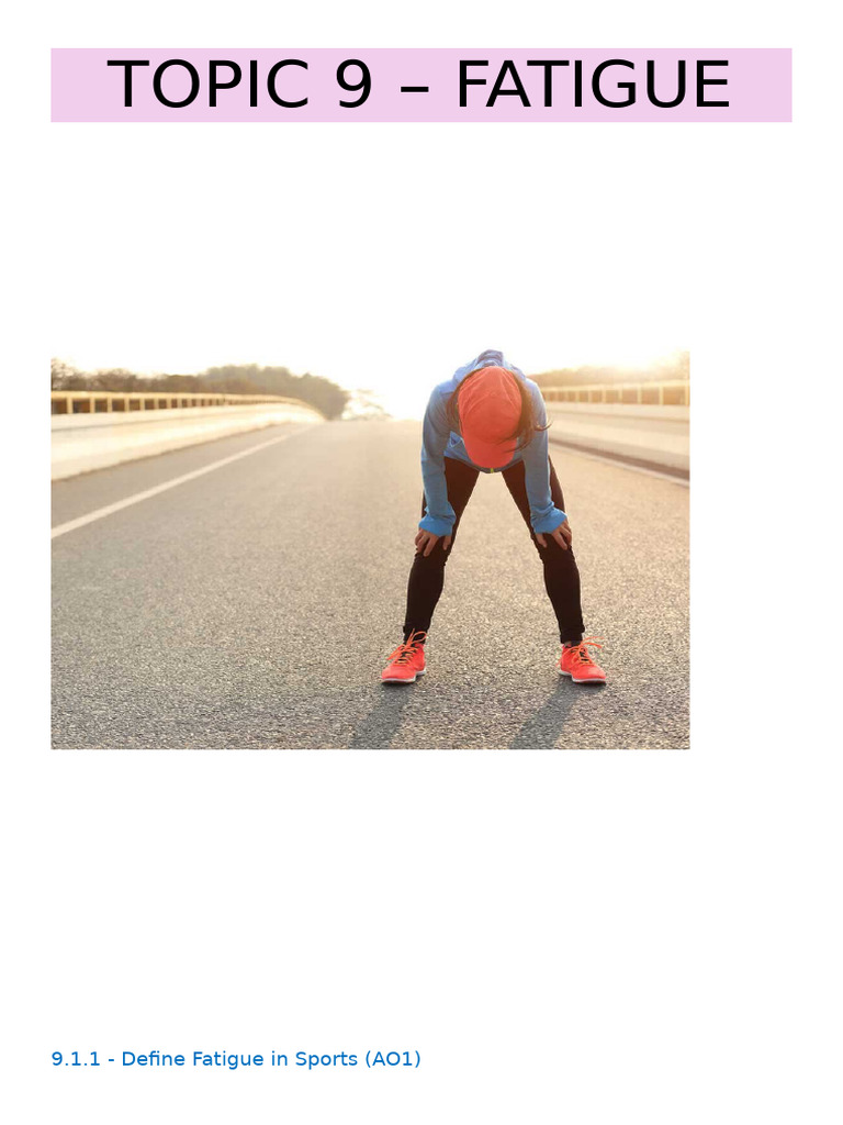 TOPIC 9 FATIGUE - SEHS 2024-2025 | PDF