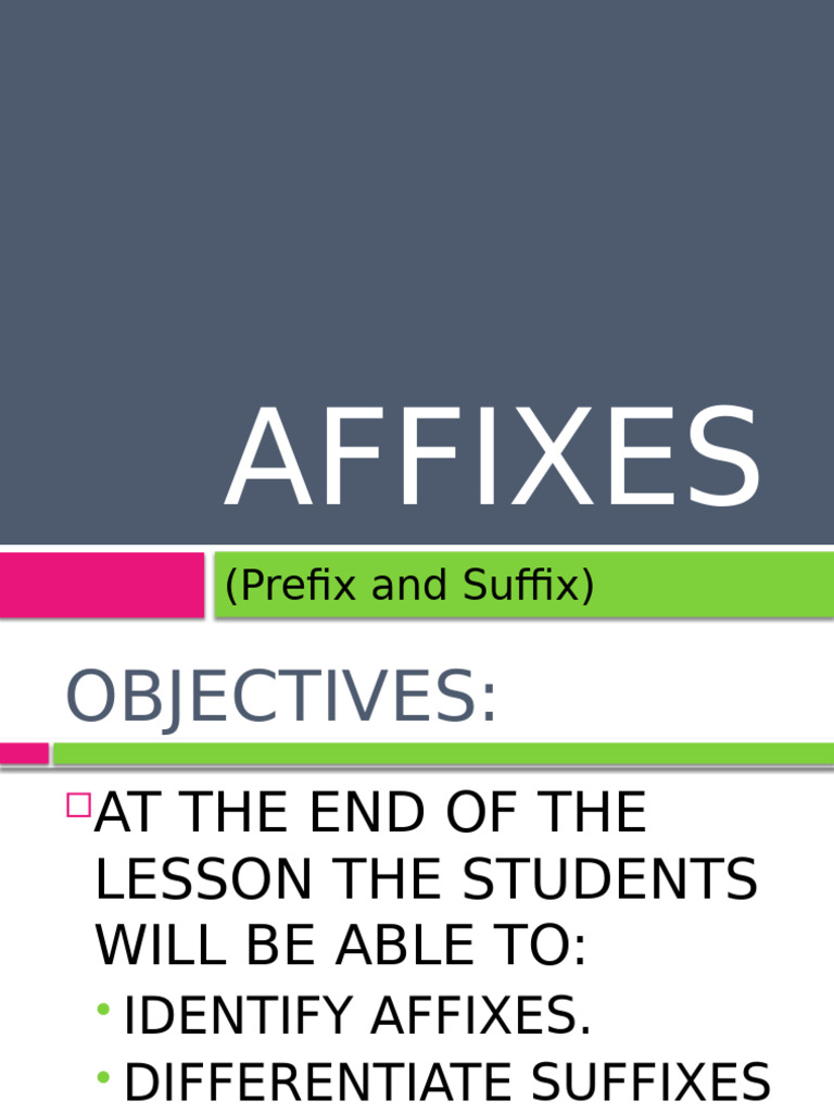 Affixes | PDF