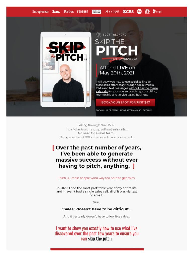 Scott Oldford Skip the Pitch | PDF