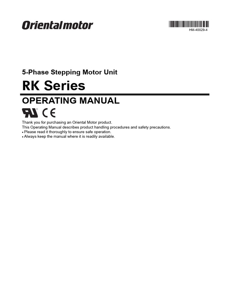 RK Series: Operating Manual | PDF