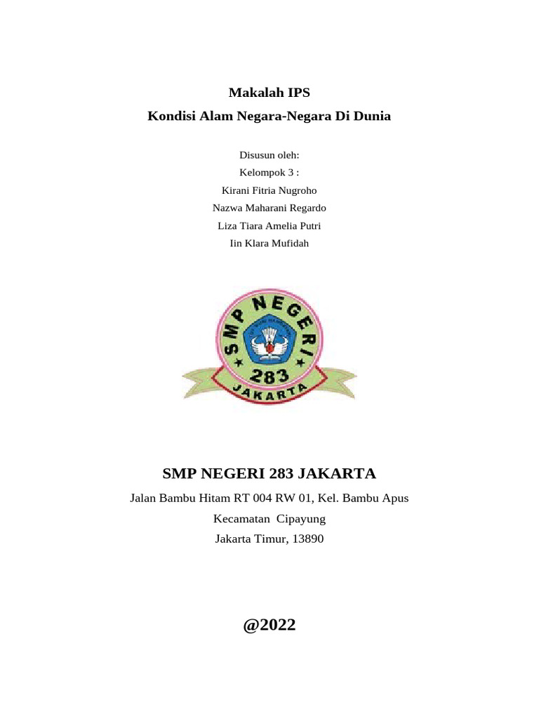 Makalah Ips Kelompok 3 9B | PDF
