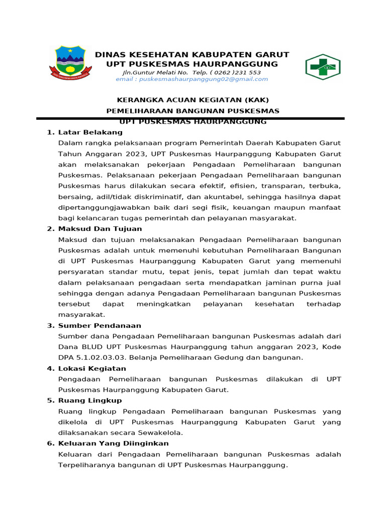 Kak Pemeliharaan | PDF