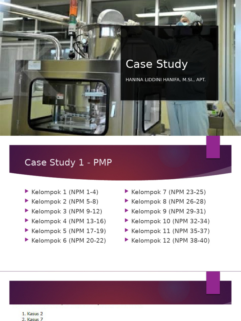 Case Study CGMP Dan Teori Sediaan | PDF