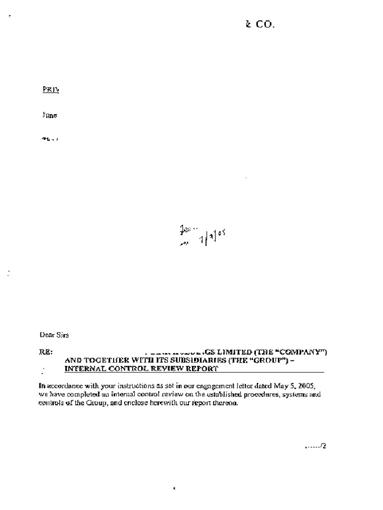 Sample Internal Control Review Report-Part I | PDF