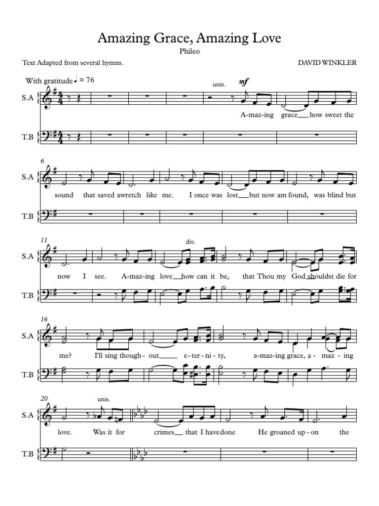 Amazing Grace, Amazing Love | PDF