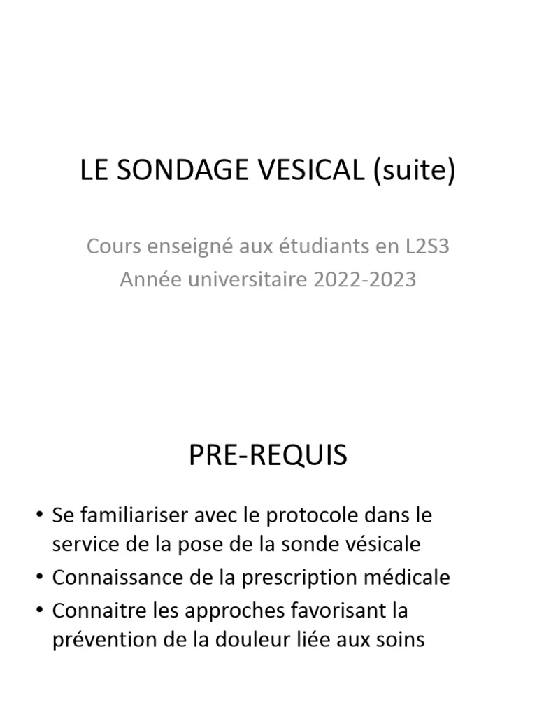 Protocole de Sondage Vésical Masculin | PDF | Wellness | Science ...