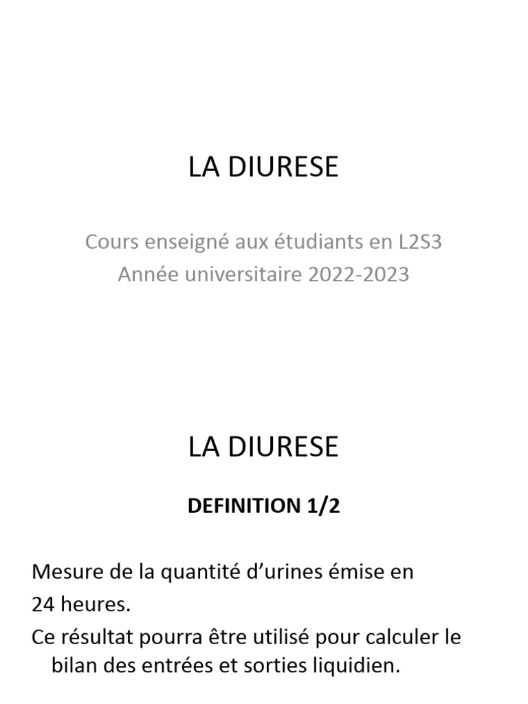 La Diurese | PDF