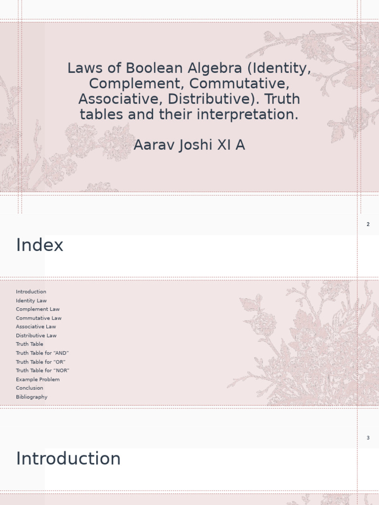 Laws of Boolean Algebra - ISC Computer Science Project | PDF | Boolean ...