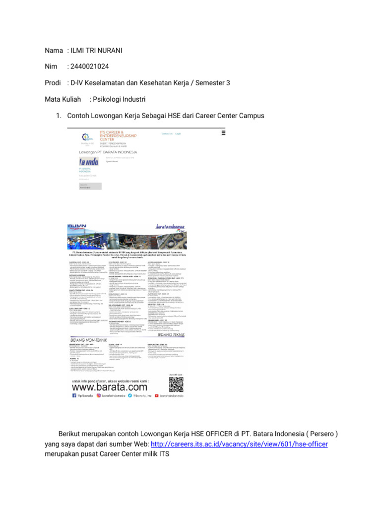 Tugas Psikologi Industri (TM 11) - ILMI TRI NURANI - 2440021024 | PDF