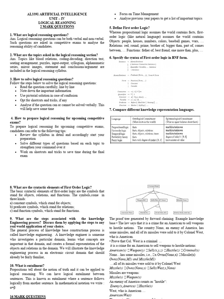 AI UNIT - IV and V | PDF
