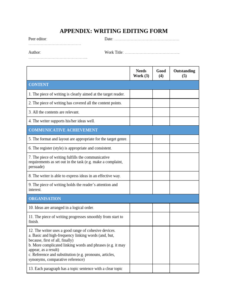 Peer Review Form | PDF