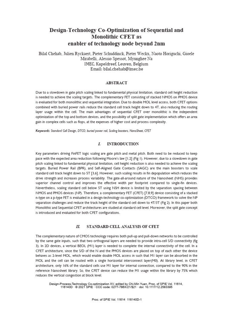 Design-Technology Co-Optimization of Sequential and | PDF