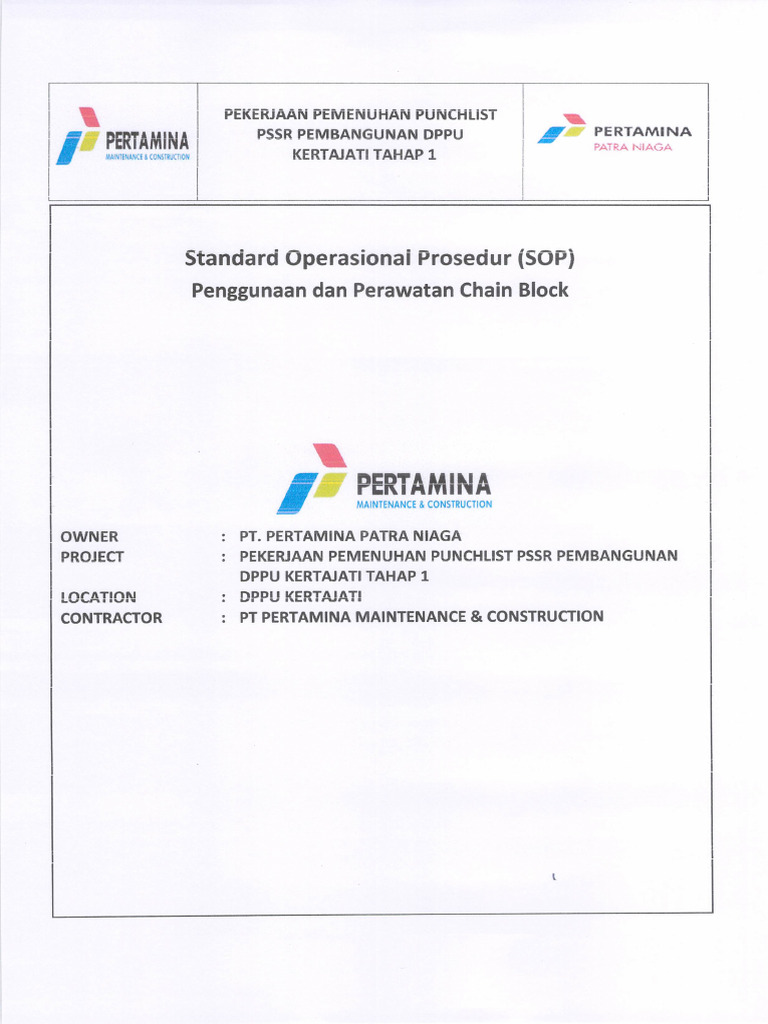 SOP (Chain BLock) | PDF
