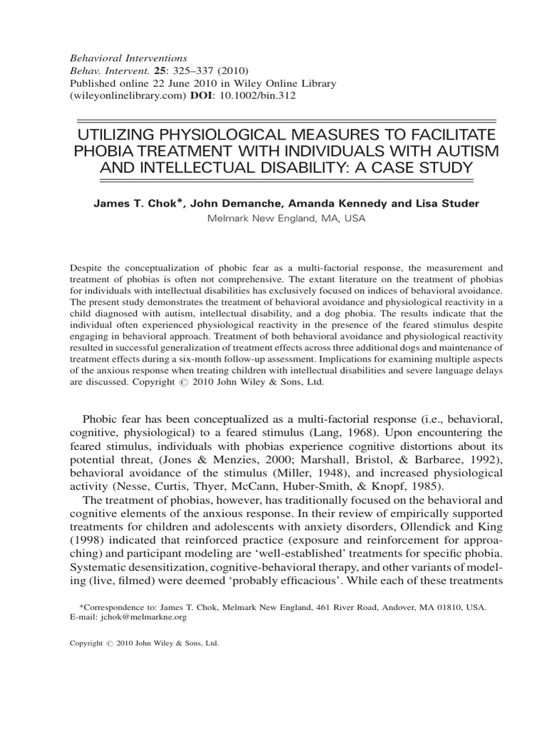 Dog Phobia Autism | PDF