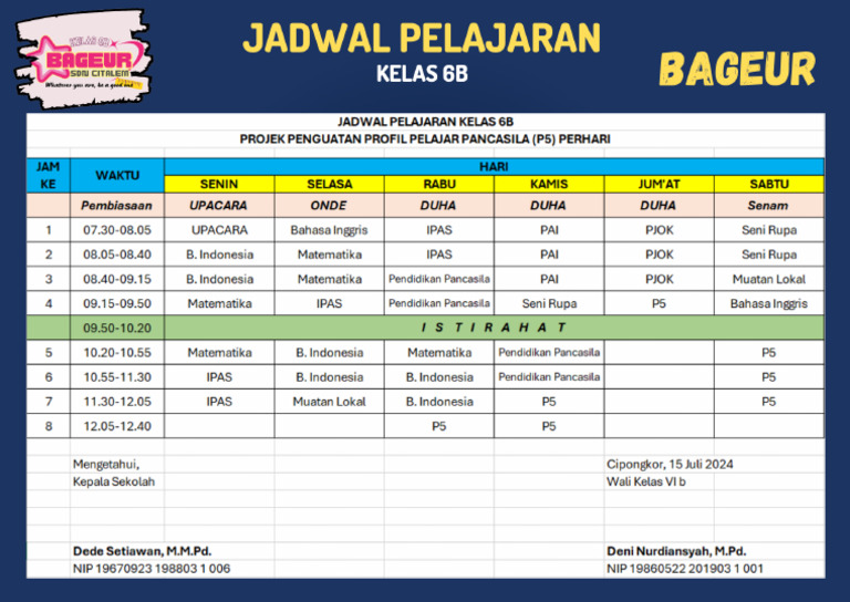 Jadwal 6B | PDF
