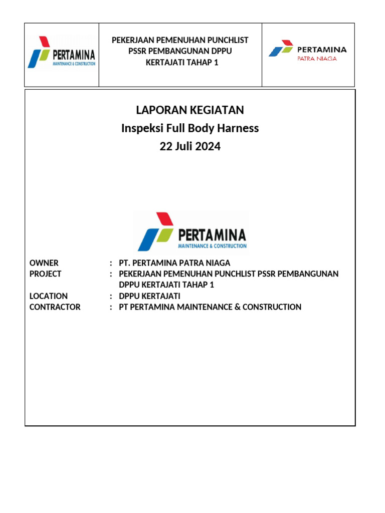 Cover Inspeksi FBH 22 | PDF