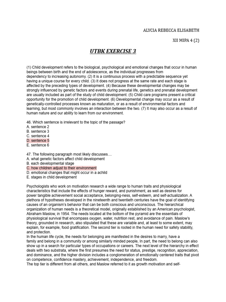 UTBK Exercise 3 | PDF