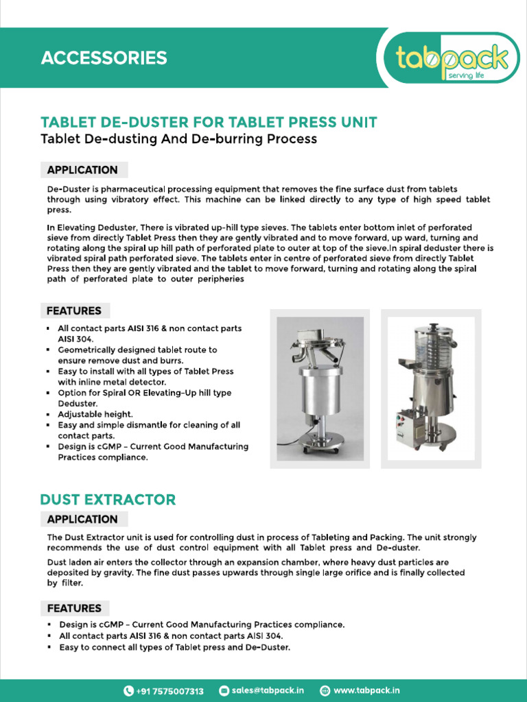 Tablet Dedusting Machine | PDF