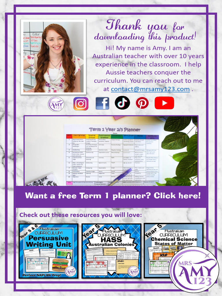 Year 5 SCSA Curriculum Checklists | PDF