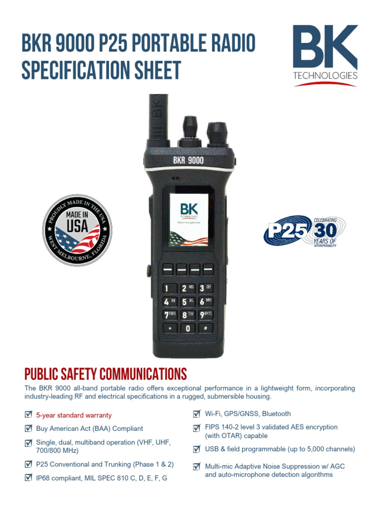 BKR 9000 Spec Sheet 7 2023 | PDF
