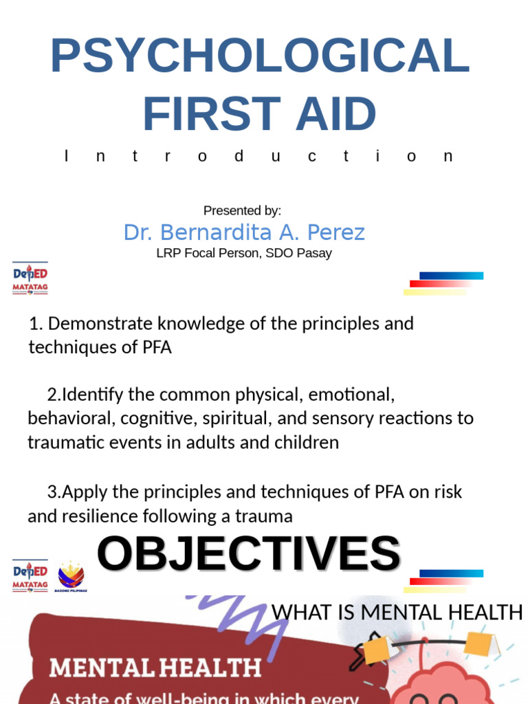 PFA - RO PIR Presentation | PDF | Psychological Trauma | Psychology