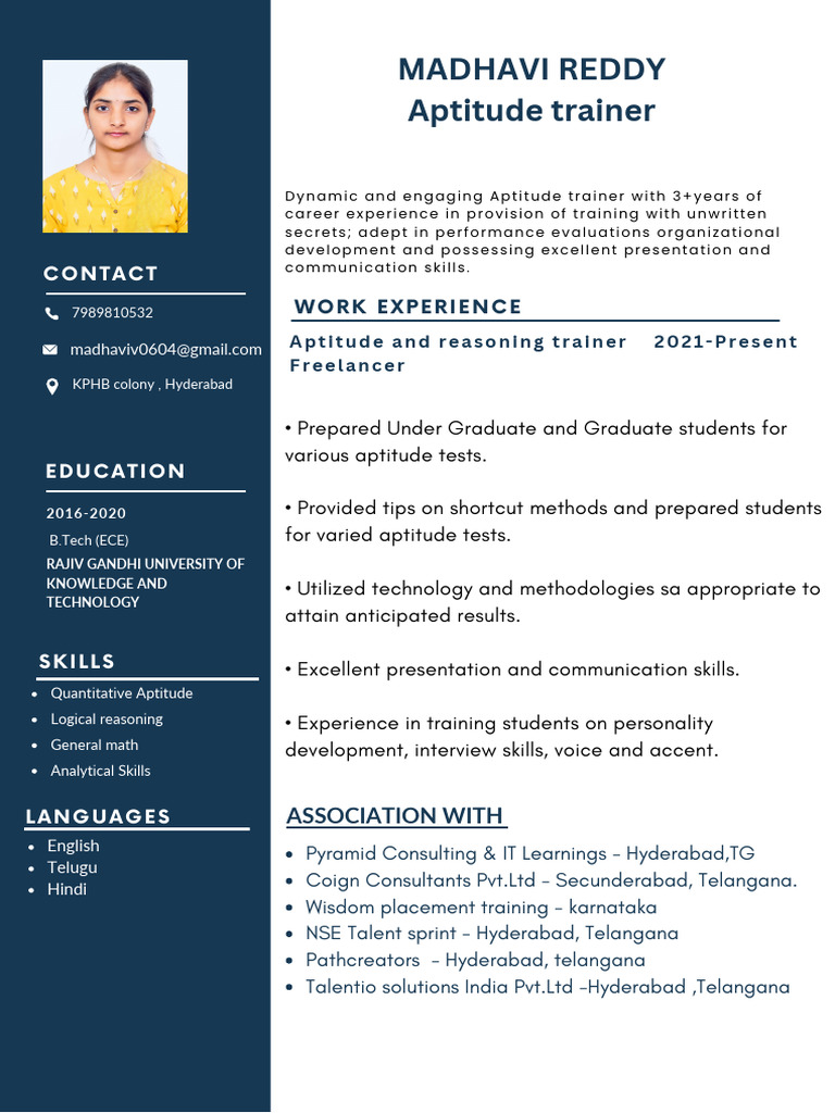 Madhavi Resume | PDF
